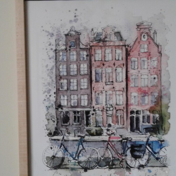 Delft Poster Dutch Art Print Travel Art Delft Art Watercolor Souvenir ...