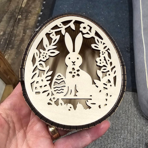 Easter Elegance: Laser Cut Egg Shaped Wooden Gift Box for Stylish ...