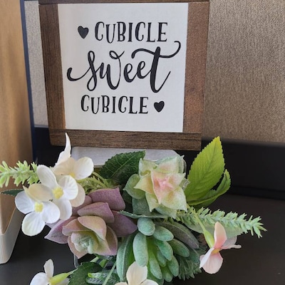 Cubicle Sweet Cubicle Sign, Office Desk Decor, Funny Office Space Sign ...