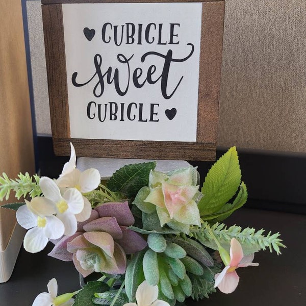 Cubicle Sweet Cubicle Sign, Office Desk Decor, Funny Office Space Sign ...