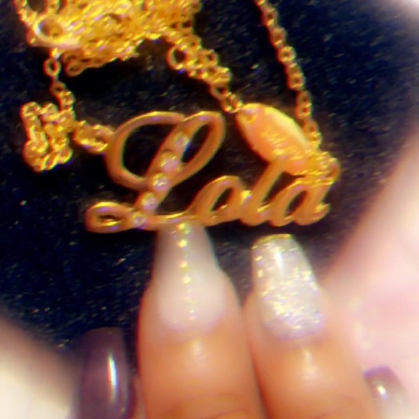 Name Necklace Nadia Gold Plated 18ct Personalised Necklace With ...
