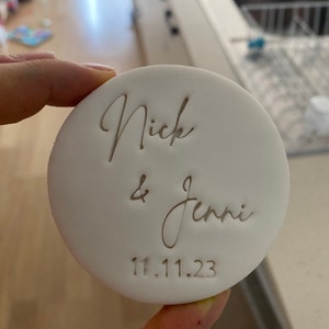 Custom Names Cookie Stamp Wedding Engagement Date - Etsy