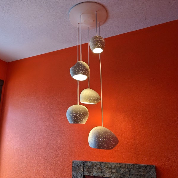 CLAYLIGHT VINE | Semi-flush Mount Chandelier | Five or Eight Shade ...