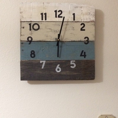 Wood Wall Clock, Rustic Modern Farmhouse Style, Beach House Wall Decor ...
