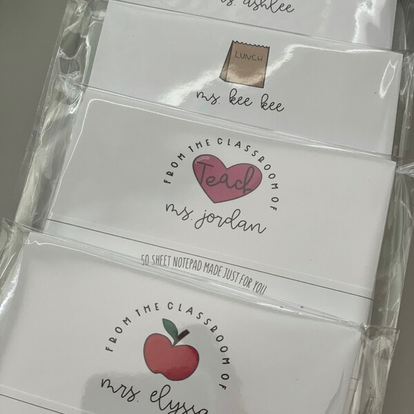 School Days Small Notepad - Personalized Teacher Gifts - Staff ...