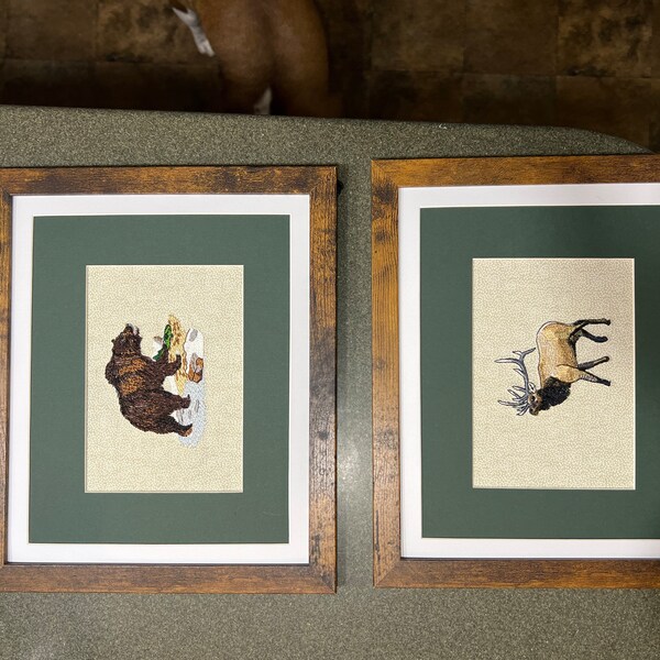 Embroidered Country Christmas Scene Framed - Made in Montana ...