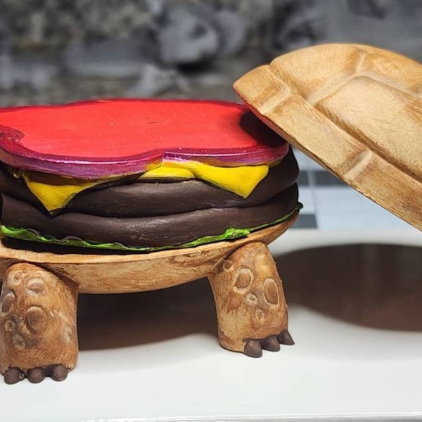 Turtle Burger 3D File, Cute Turtle Figure, Turtle Stl, Tortoise, 3D ...