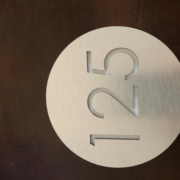 Door Number Sign. Exam Room Numbers. Silver Door Number Plaque ...