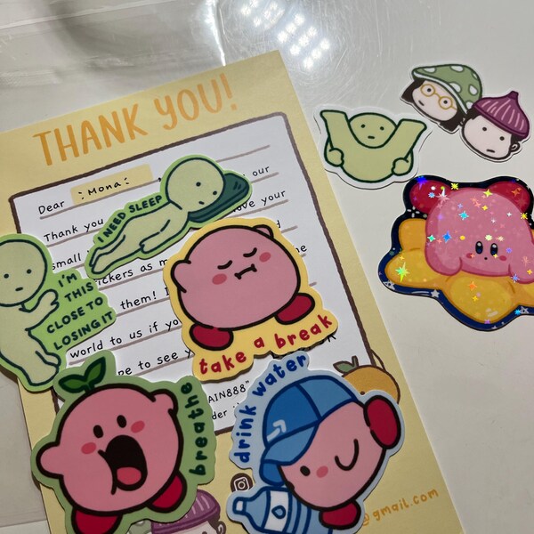 Pink Blob Self-care Stickers Vinyl Waterproof Stickers for Bullet ...