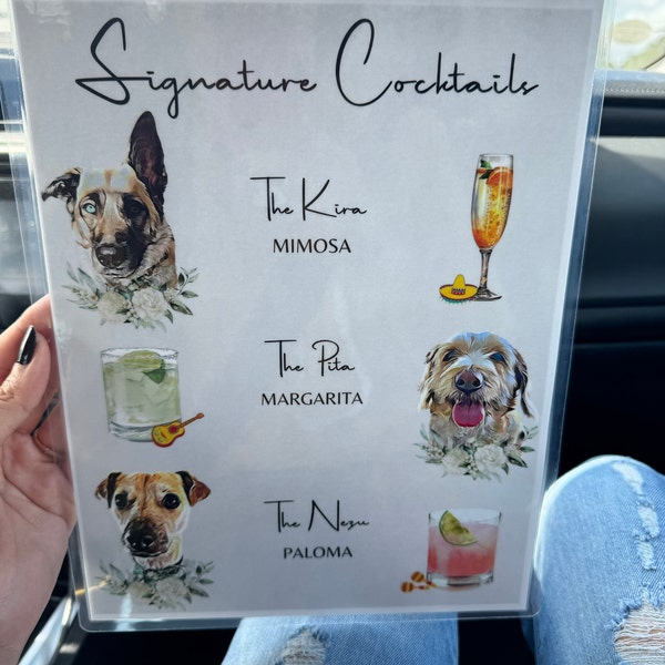 Cat Signature Drink Sign, Dog Signature Drink, Cat Signature Cocktails ...
