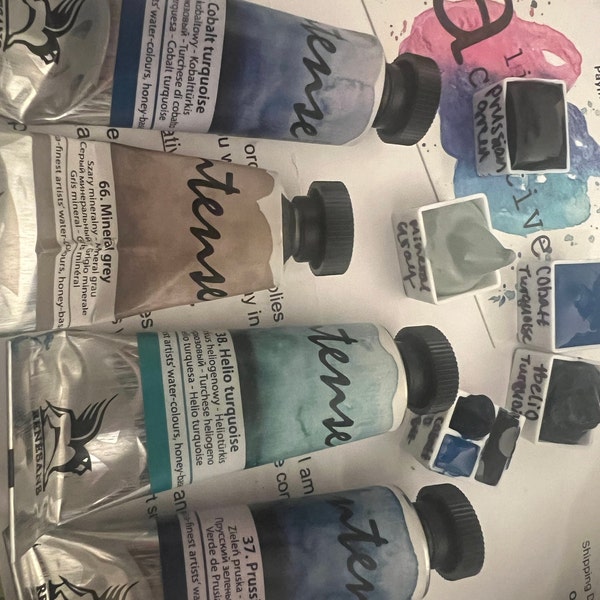 Renesans Intense Watercolor Paint Set of 8 15ml Tubes With Palette - Etsy