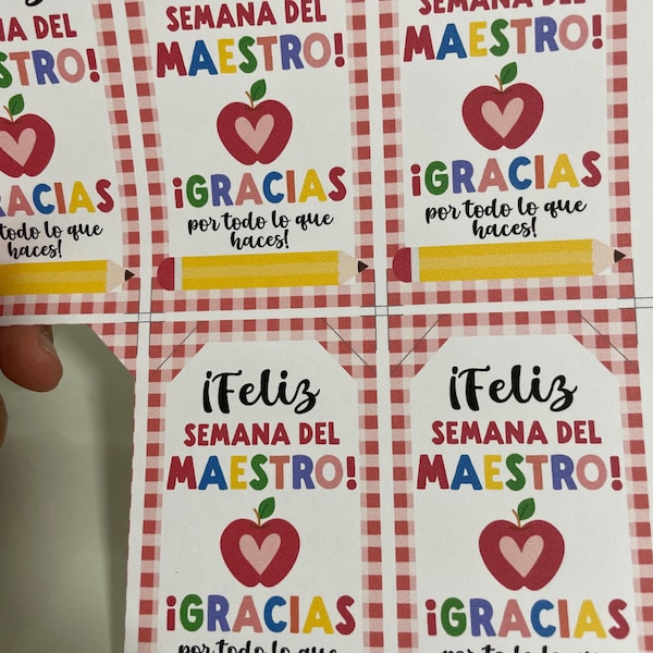 Spanish Thank You Tags, Printable Teacher Appreciation Week, Teacher ...