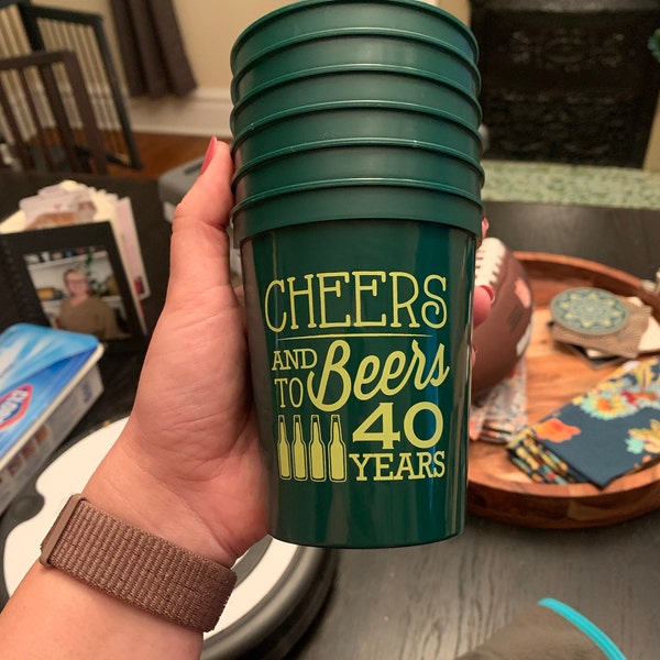40th Birthday Party Cups, Personalized Birthday Cups, Custom Birthday ...