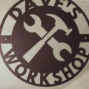 Personalized Fathers Day Sign for Dad, Papas Work Shop Metal Sign ...