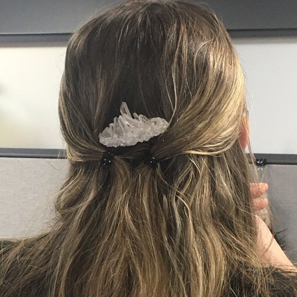 Quartz Cluster Comb Small,raw Stone Jewelry, Crystal Comb,wedding Comb ...