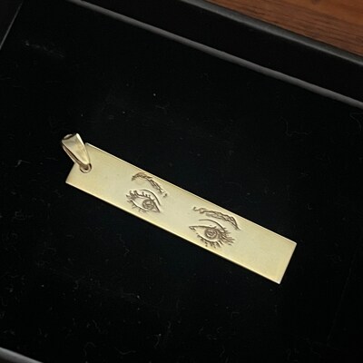 Personalized Eyes Engraved Necklace, Custom Eyes Engraving, 14k Gold ...