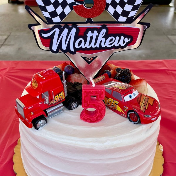 3D Cars Cake Topper - Personalized - Cars Cake Topper - Race Car Cake ...