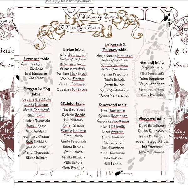 Printable Wizard Church Wedding Program Letter/a4 (editable Text) - Etsy