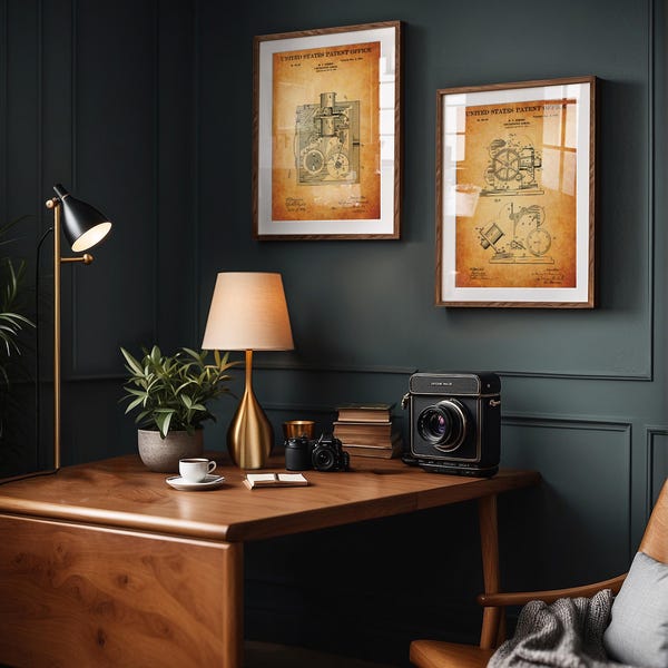 Horizontal Gold Frame Photoshop Mockup Template in Interior Mid-century ...