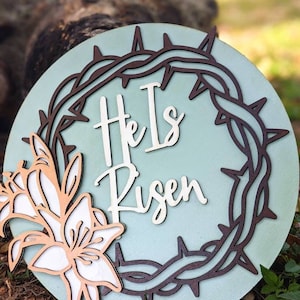 Easter Laser Cut File He is Risen Laser SVG Glowforge - Etsy