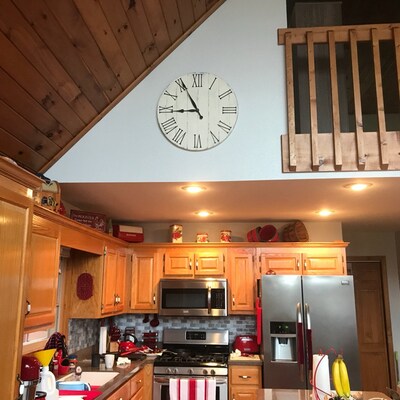 Farmhouse Decor Clock, 24 Large Rustic Clock, Handmade Wall Clock, Wall ...