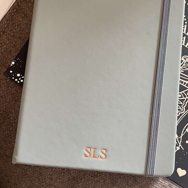 Lined Grey Notebook, Personalised A5 or A6 Notebook With Foil Printed ...