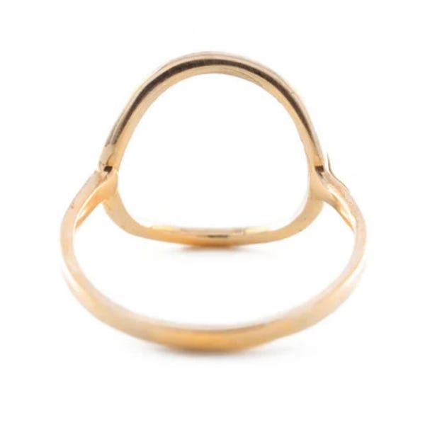 14K Gold Open Circle Ring, Geometric Shape Ring, Modern Design Gold ...