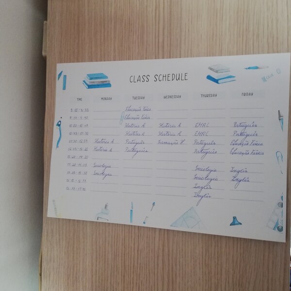 Printable Study Planner for Student Organization Printable Timetable ...