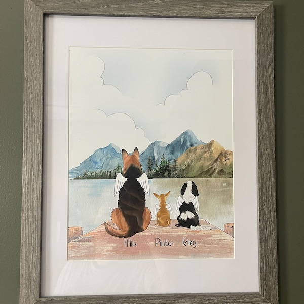 Personalized Dog Gift, Pet Portrait, Dog Lover Gift, Dog Illustration ...