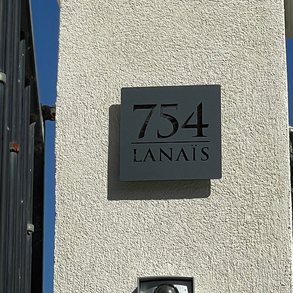 House Wall Plaques UK Luxe A4 Contemporary Cut Modern House Number Sign ...