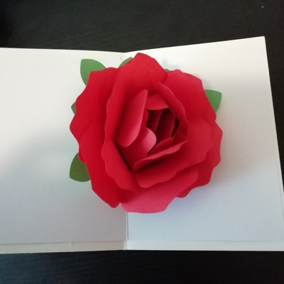 Template_pop-up Card_red Rose pdf_digital Download File - Etsy