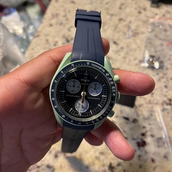 Moonswatch Strap High Quality Turquoise Blue Nylon | Omega X Swatch ...