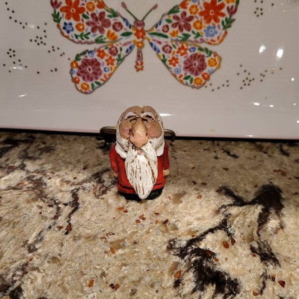 Signed Vintage Style 2011 Santa Figurine Hand Painted Plaster Cast From ...