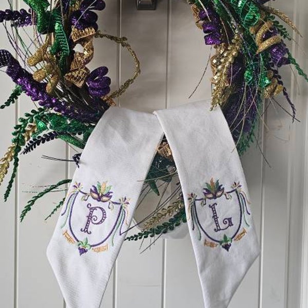 Hoco Blue Custom Embroidered Bouquet Wrap Sash Bow Prom Bouquet Sash ...