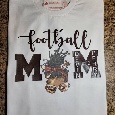 Afro Messy Loc Bun Football Mom Png Sublimation Design, Black Woman Png ...