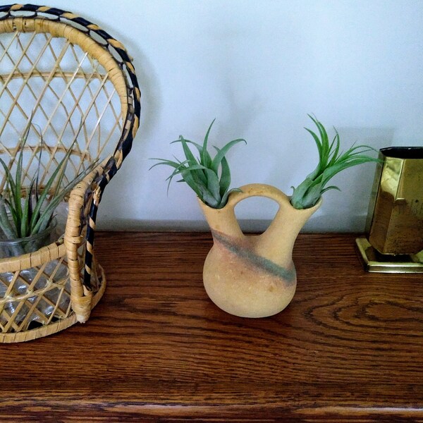 Mossy Green and Copper Salad or Fruit Bowl Earth Tones Large Shallow ...