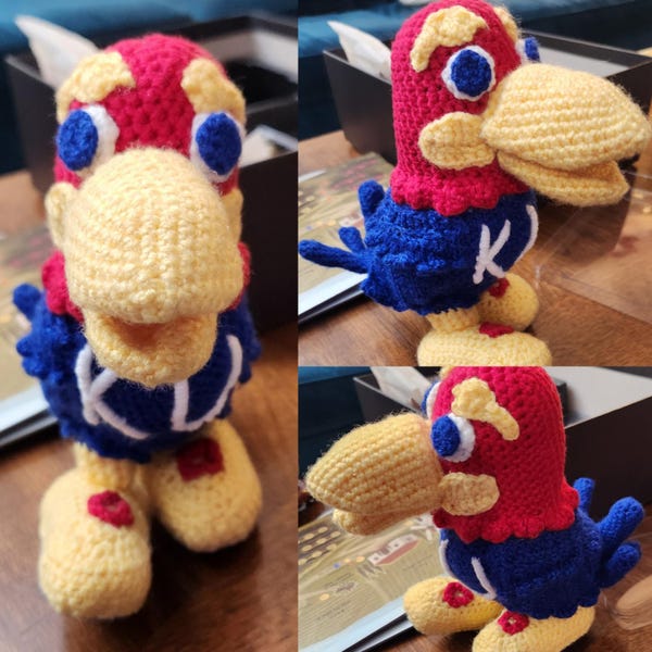 KU Jayhawk Crochet Pattern: Amigurumi Mascot (PDF Pattern) - Etsy