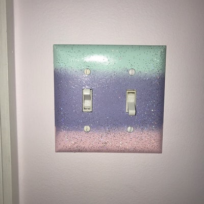 Pink Lavender Turquoise Ombré Sparkle Bling Light Switch Plates, Outlet ...