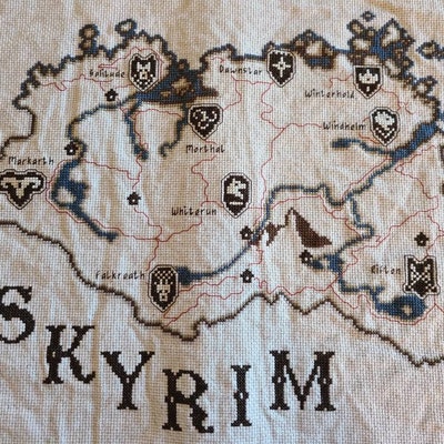 Skyrim Map // Video Game Cross Stitch Pattern - Etsy