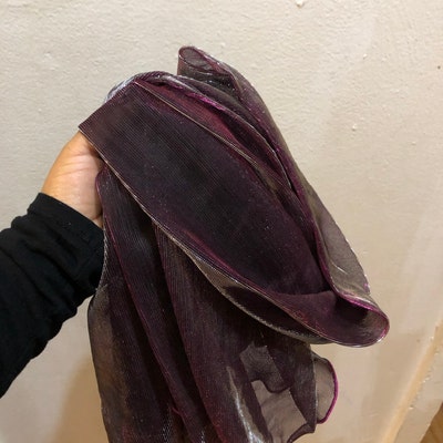 Black-gold Bell Plisse Scarf. Pleated Glittery Lace Scarf. Women's Fine ...