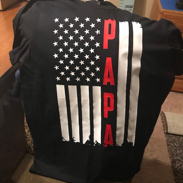 Papa Cut File | Stripe Flag | SVG PNG Dtf | Digital Cut File | Father's ...