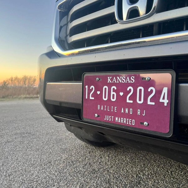Wedding License Plate - Just Married Mr and Mrs - Wedding Car License ...