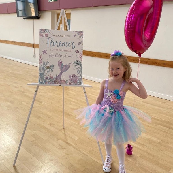 Pastel Floral Mermaid Birthday Welcome Sign, Under the Sea Birthday ...
