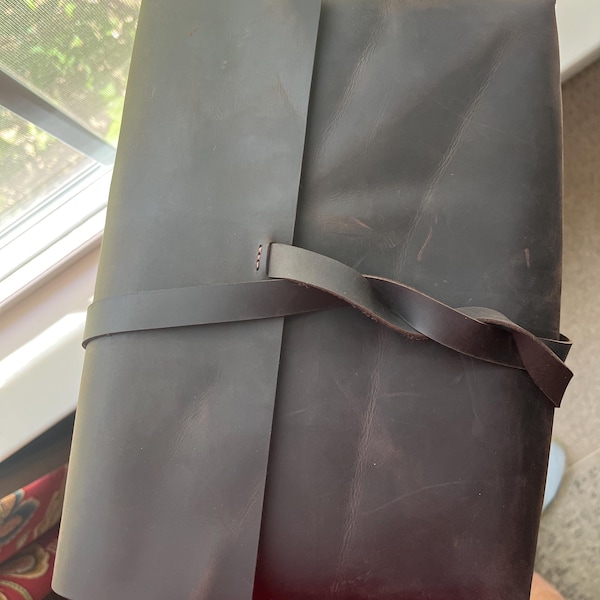 Leather Book Case, Book Sleeve for Big Books, Handmade Book Cover ...