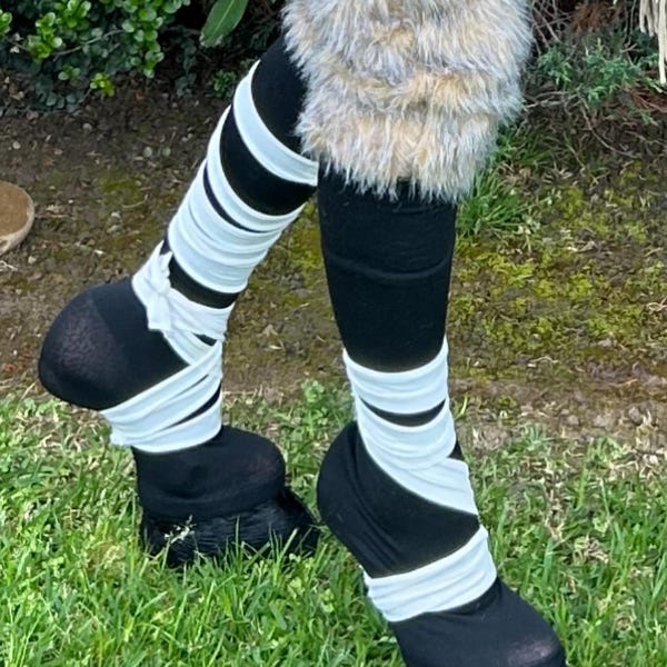 BLACK Creature Feet Unisex CLOVEN Hoof Shoes With Thigh High Leggings ...