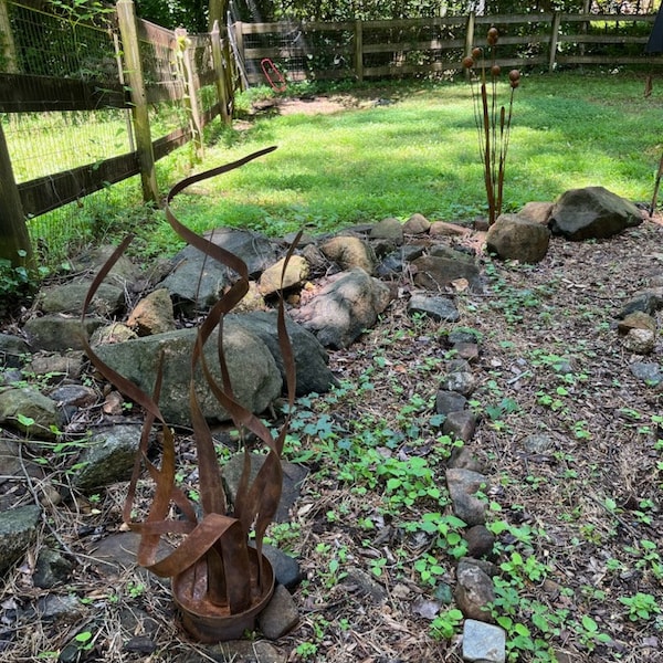 Marsh Grasses - Garden Abstract Sculpture From Rust Metal. - Etsy