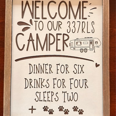Welcome to Our Camper Sign With Frame,camper Decorations,personalized ...