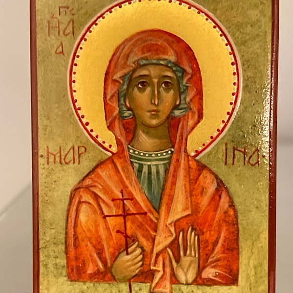 Theotokos, Mother of God - Hand Painted Icon in Traditional Byzantine Style, Natural Pigments in ...
