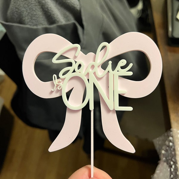 Bow Cake Topper | Pink Bow Coquette Cake Topper • ONE TWO THREE Cake ...
