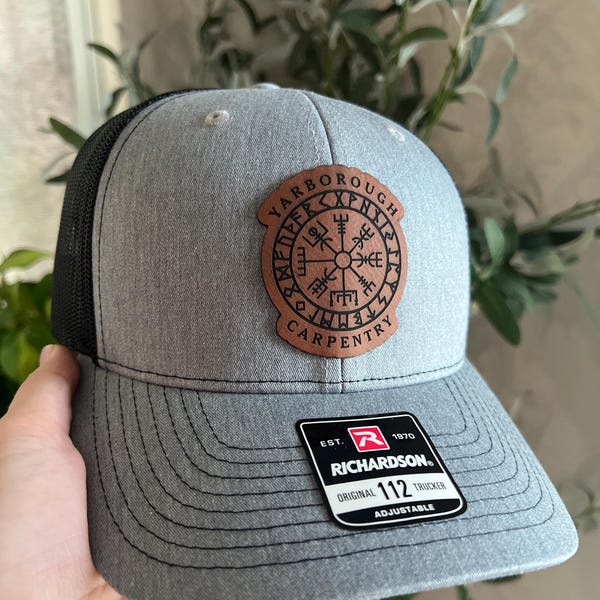 Custom Logo Leather Patch Hat | Leatherette | Trucker | Baseball Cap ...